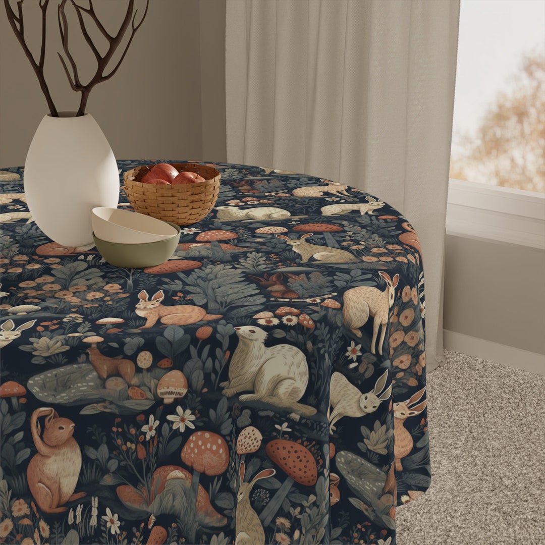 Forest Animal Cottagecore Square Tablecloth - Etsy
