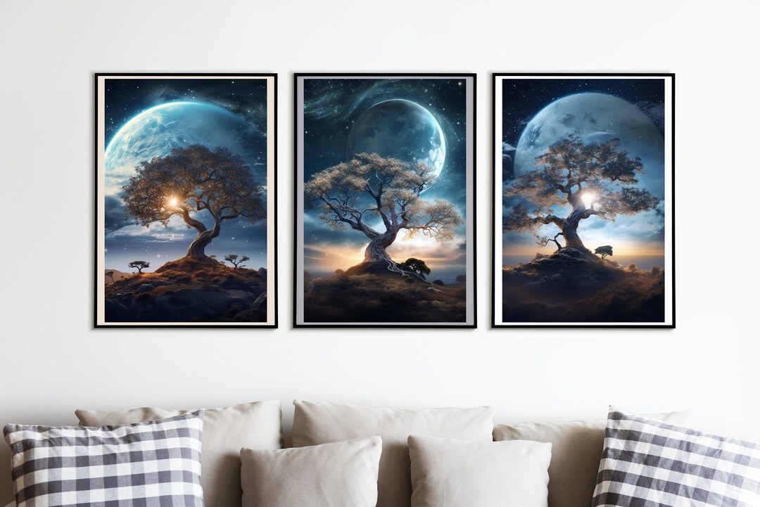 Triptych Trees - Etsy