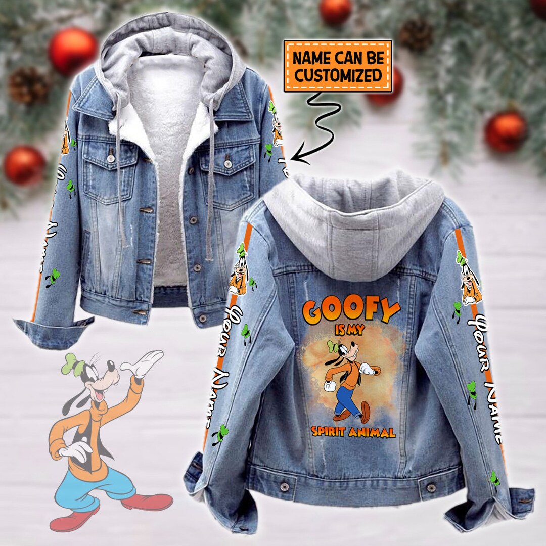 Custom Name Goofy is My Spirit Animal Hooded Fleece Denim - Etsy