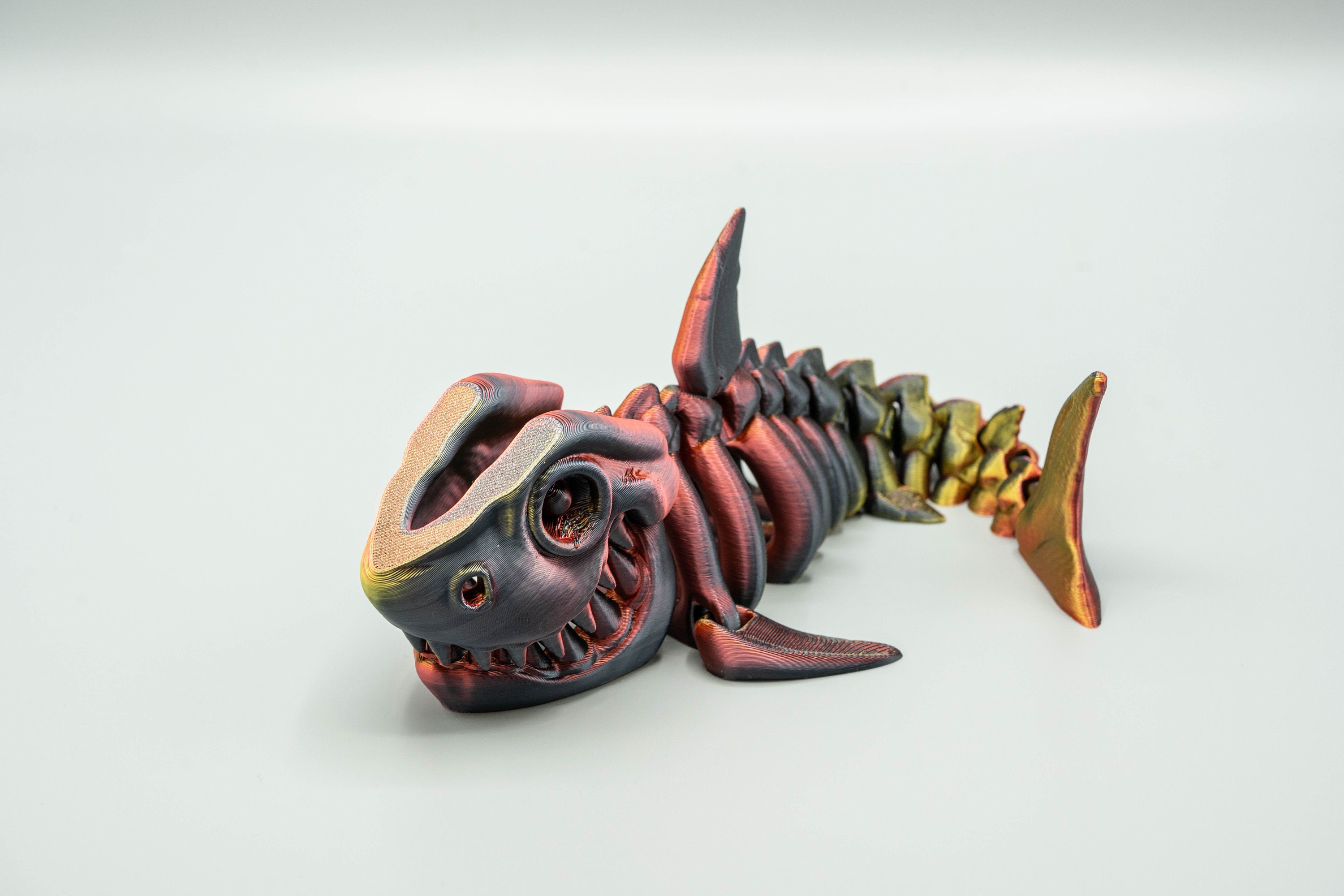 3D Printed Custom Shark Toy Skeleton, Articulating Fidget Toy, Sensory ...