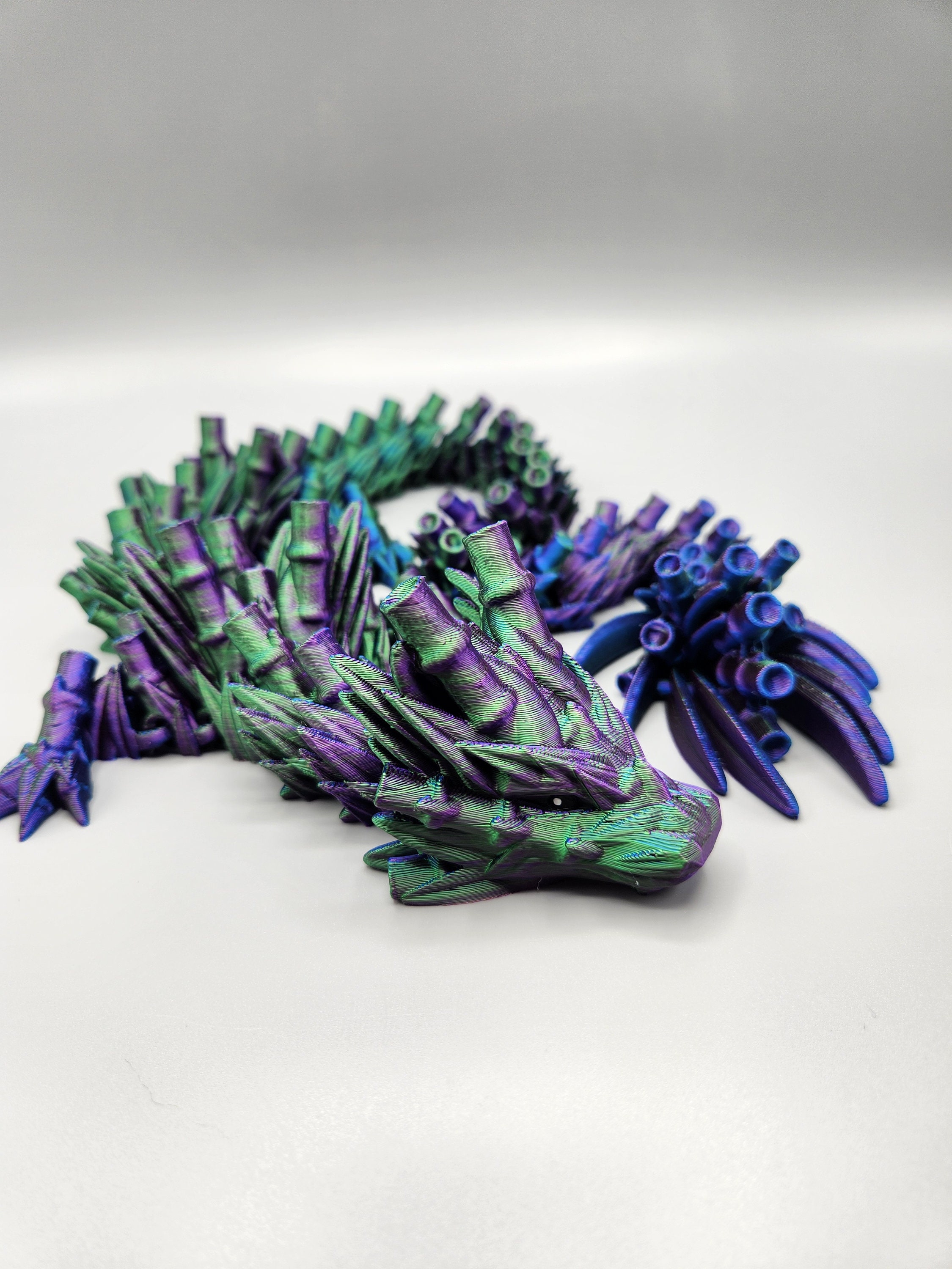 3D Printed Bamboo Dragon Fully Articulating Sensory Fidget Toy Adhd Toy ...