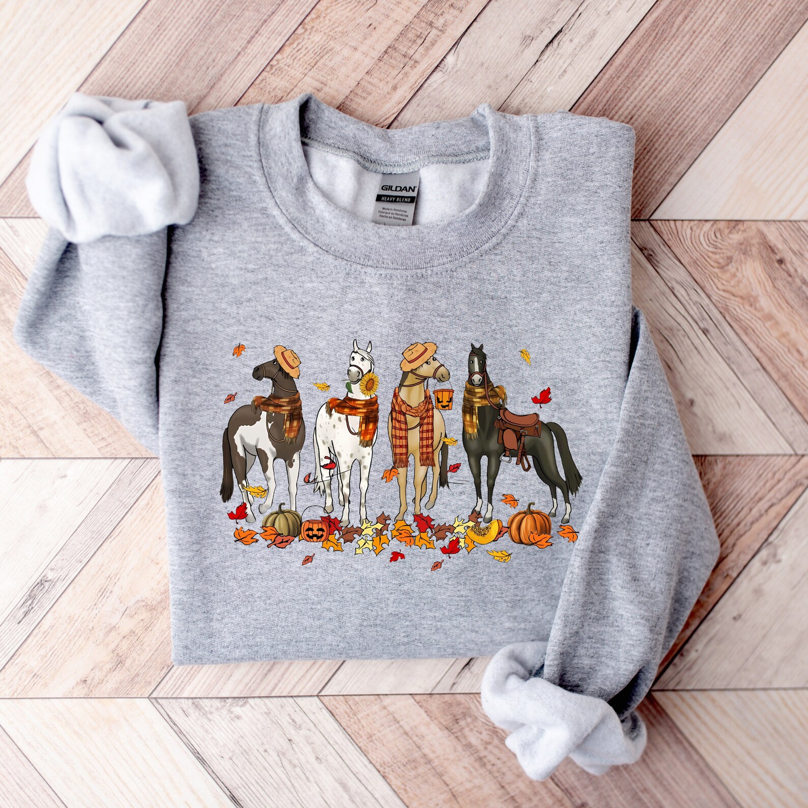 Cute Fall Horse Sweatshirt for Horse Girl, Equestrian Crewneck ...