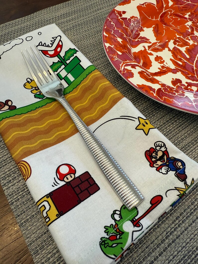 Imperfect** Super Mario Brothers Cloth Napkins - Set of 4 - 100% Cotton ...