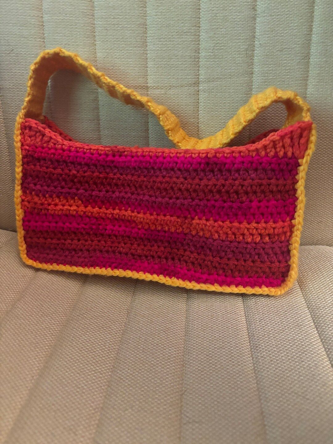 The Sage Bag in Neon Sunset, Handmade Shoulder Purse - Etsy