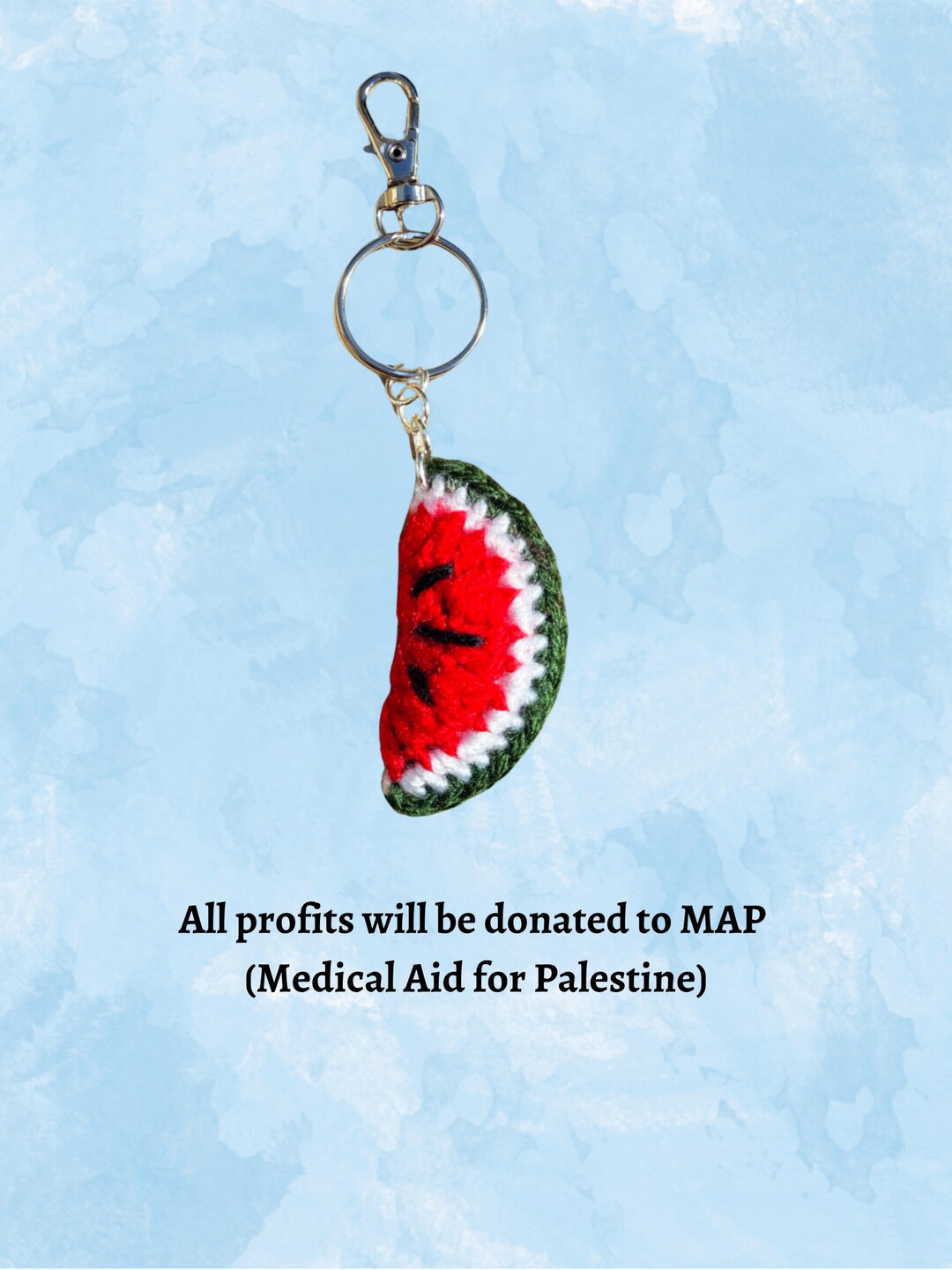 Handmade Crochet Watermelon Keyrings All Profits Donated to Medical Aid ...