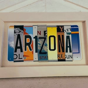 ARIZONA Wall Art License Plate Sign Man Cave Home Office Farmhouse ...
