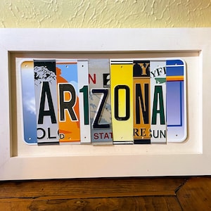 ARIZONA Wall Art License Plate Sign Man Cave Home Office Farmhouse ...