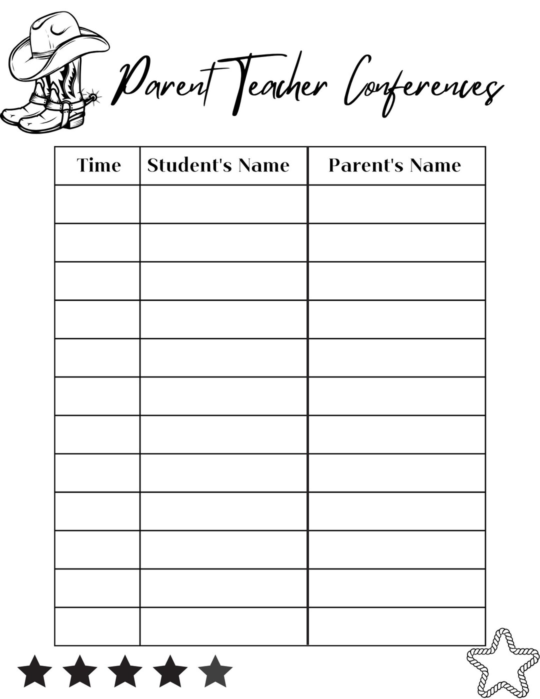Western Parent-teacher Conference Sign - Etsy