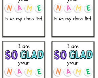 Back to School Gift Tags | “I Am so Glad Your Name is on My Class List ...