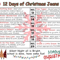 12 Days of Christmas Dress up Days, Christmas School Spirit Days ...