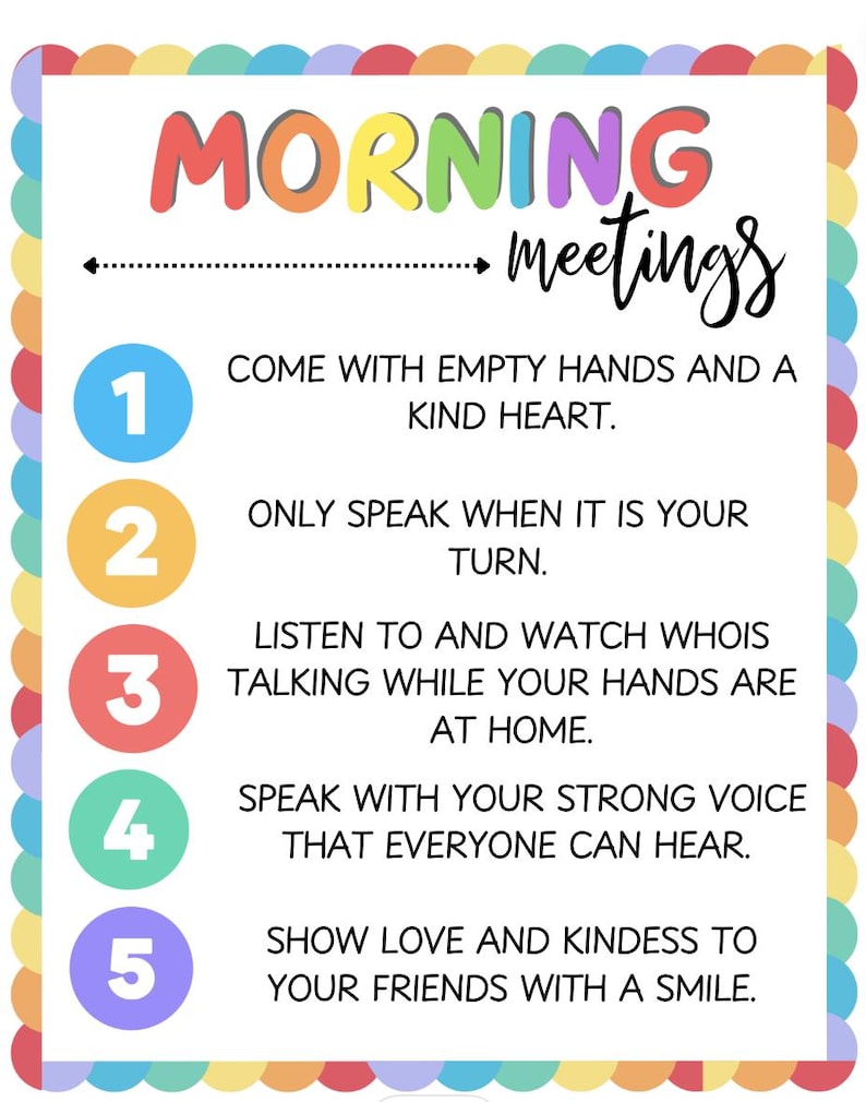 Morning Meetings Guide - Etsy