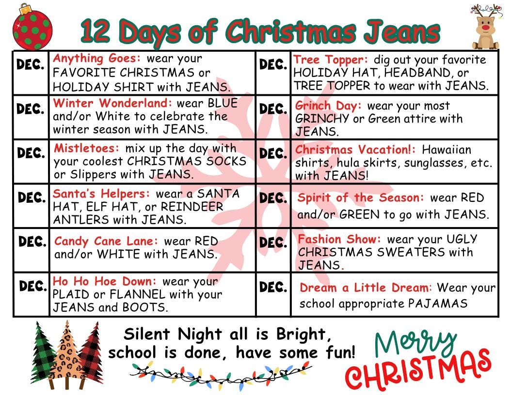 12 Days of Christmas - Teachers - Etsy