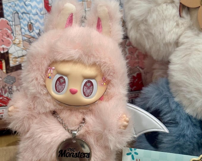 Handmade Customized Labubu｜butterfly Pink Zimomo - Vinyl Plush Hanging ...