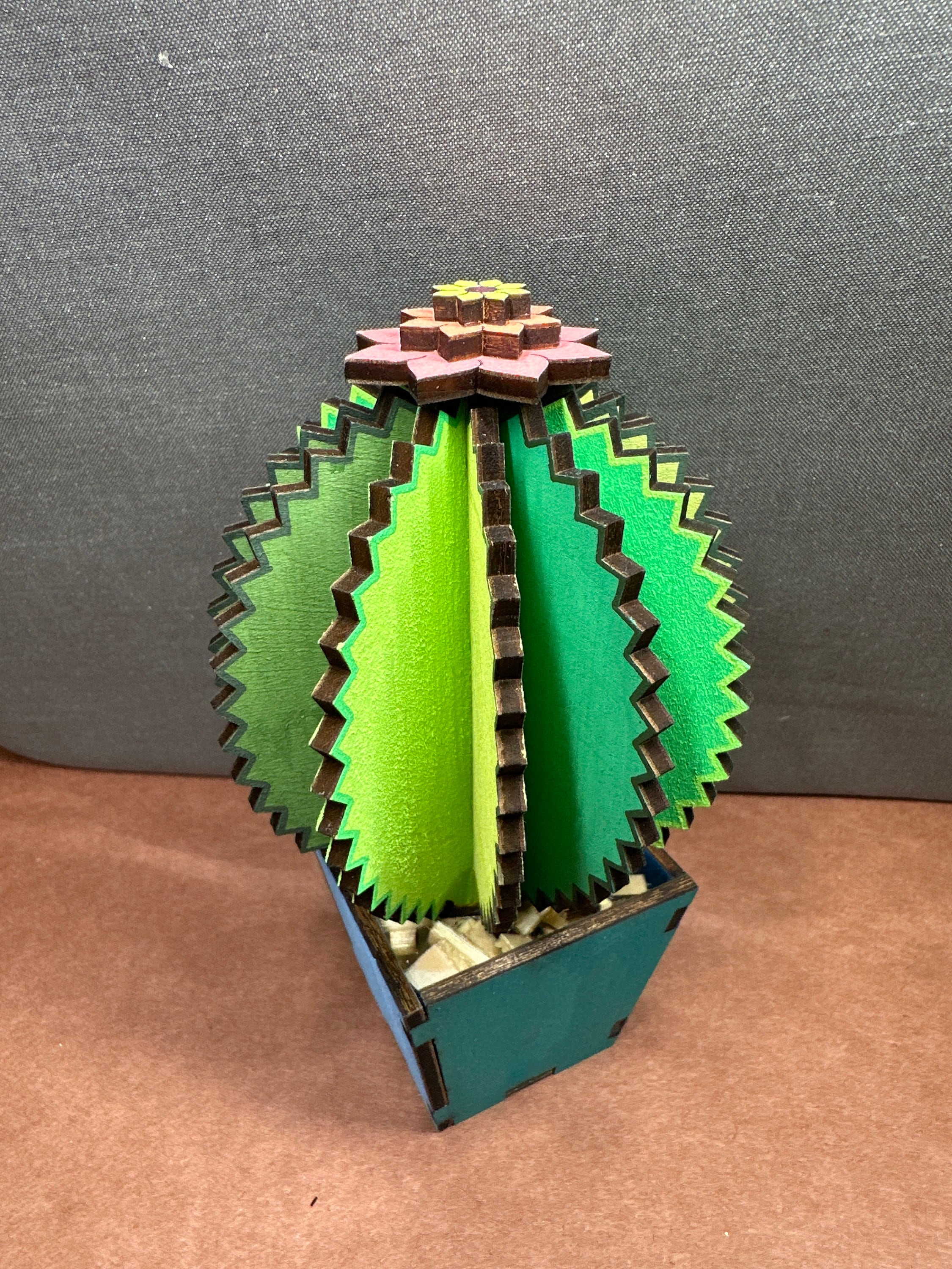 Hand Painted Wooden Cactus Decor - Etsy