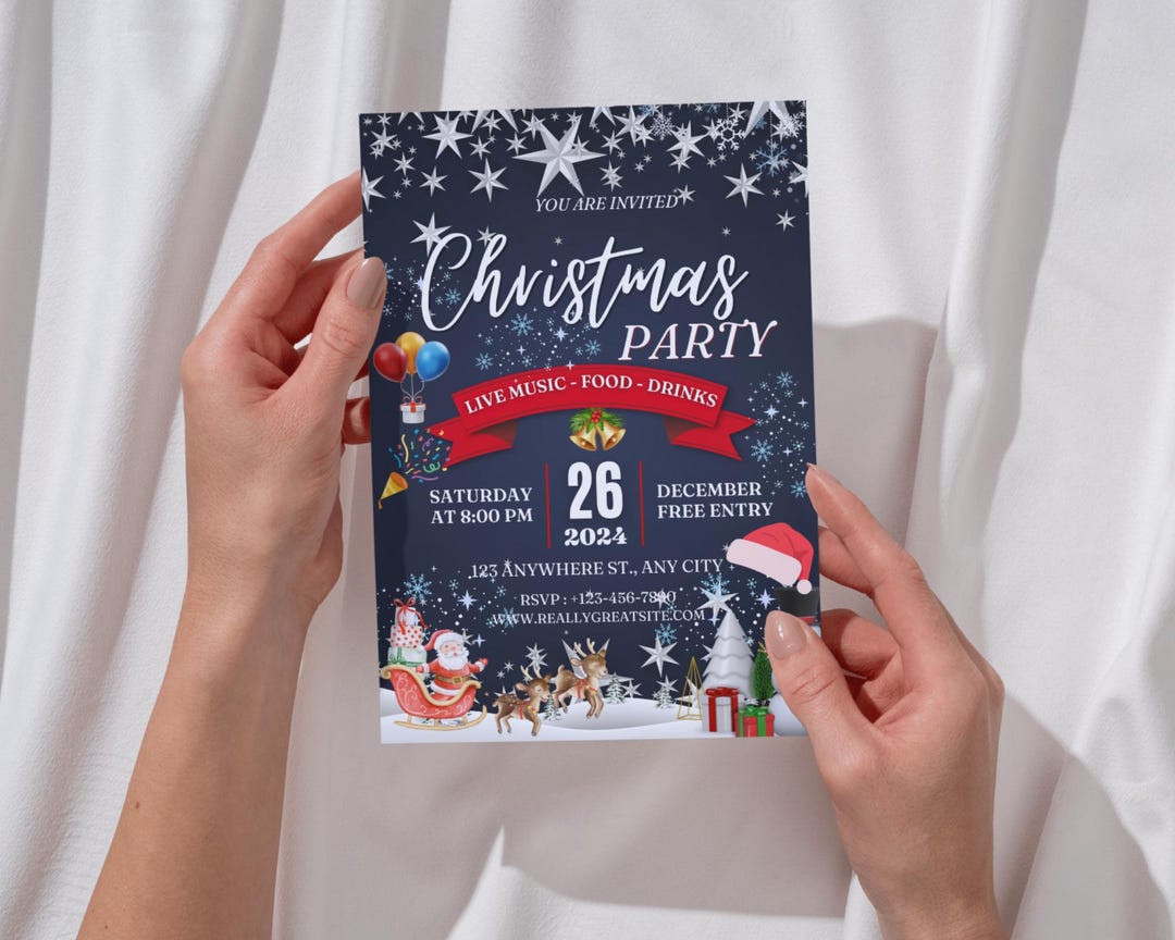 Christmas Party Invitation Cards - Etsy