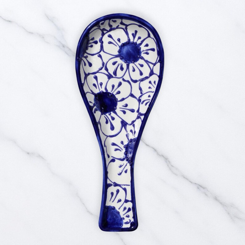 Handmade Ceramic Spoon Rest: Floral Kitchen Decor - Etsy