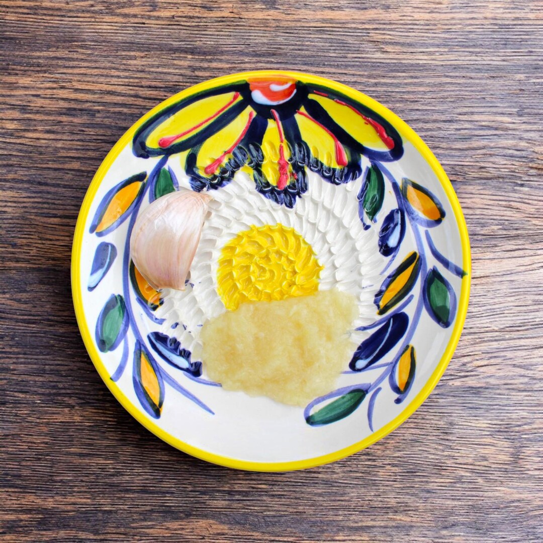 Handmade Ceramic Garlic Grater Plate 3 X Set Grate Ginger, Nutmeg ...