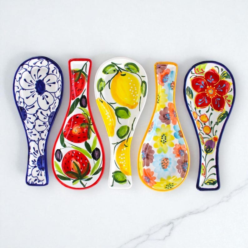 Handmade Ceramic Spoon Rest: Floral Kitchen Decor - Etsy