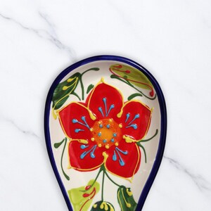 Handmade Ceramic Spoon Rest: Floral Kitchen Decor - Etsy