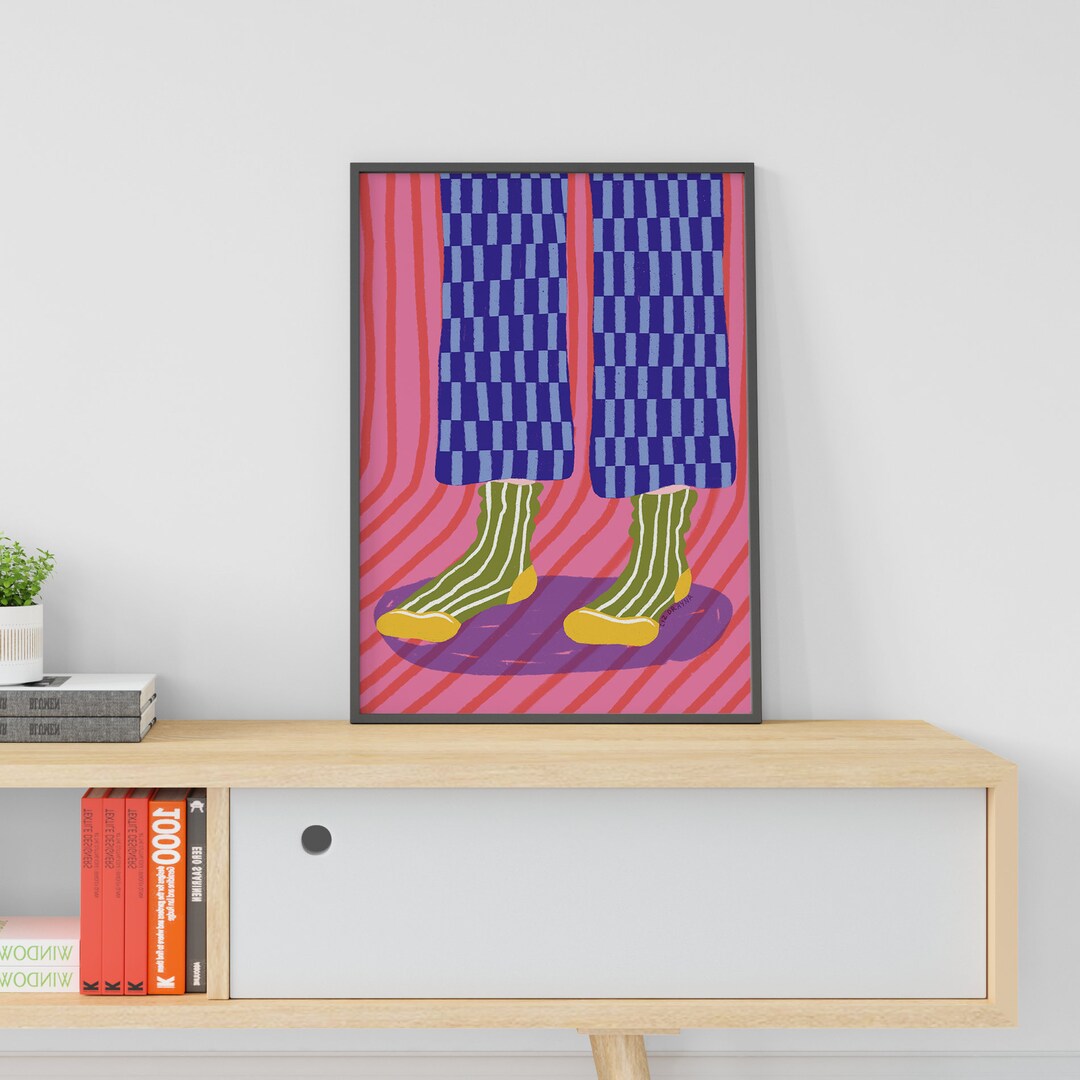 Bold Colorful Funky Socks Wall Art, Artsy Room Decor, Printable Art ...