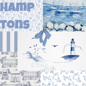 Hamptons Harmony: Patchwork of Coastal Chic Wall Art, Poster Print ...
