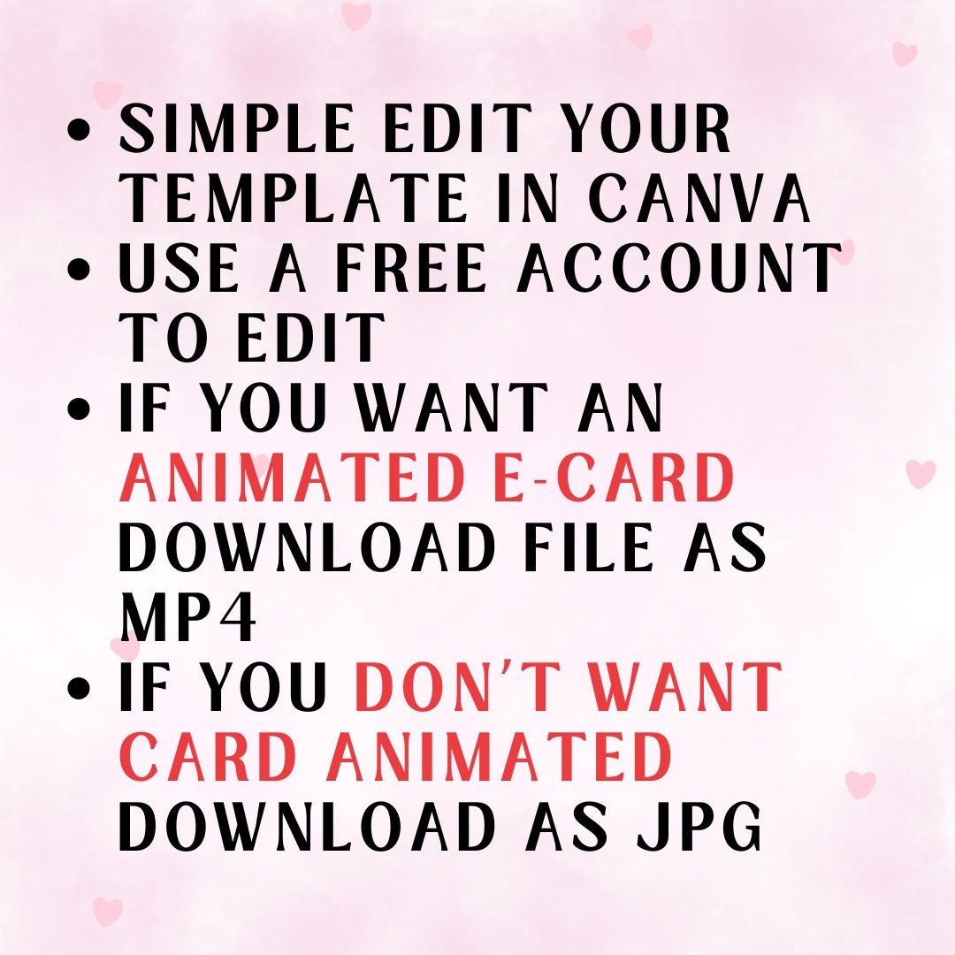 Editable Animated Valentine Day Card Template Canva Editable Digital ...
