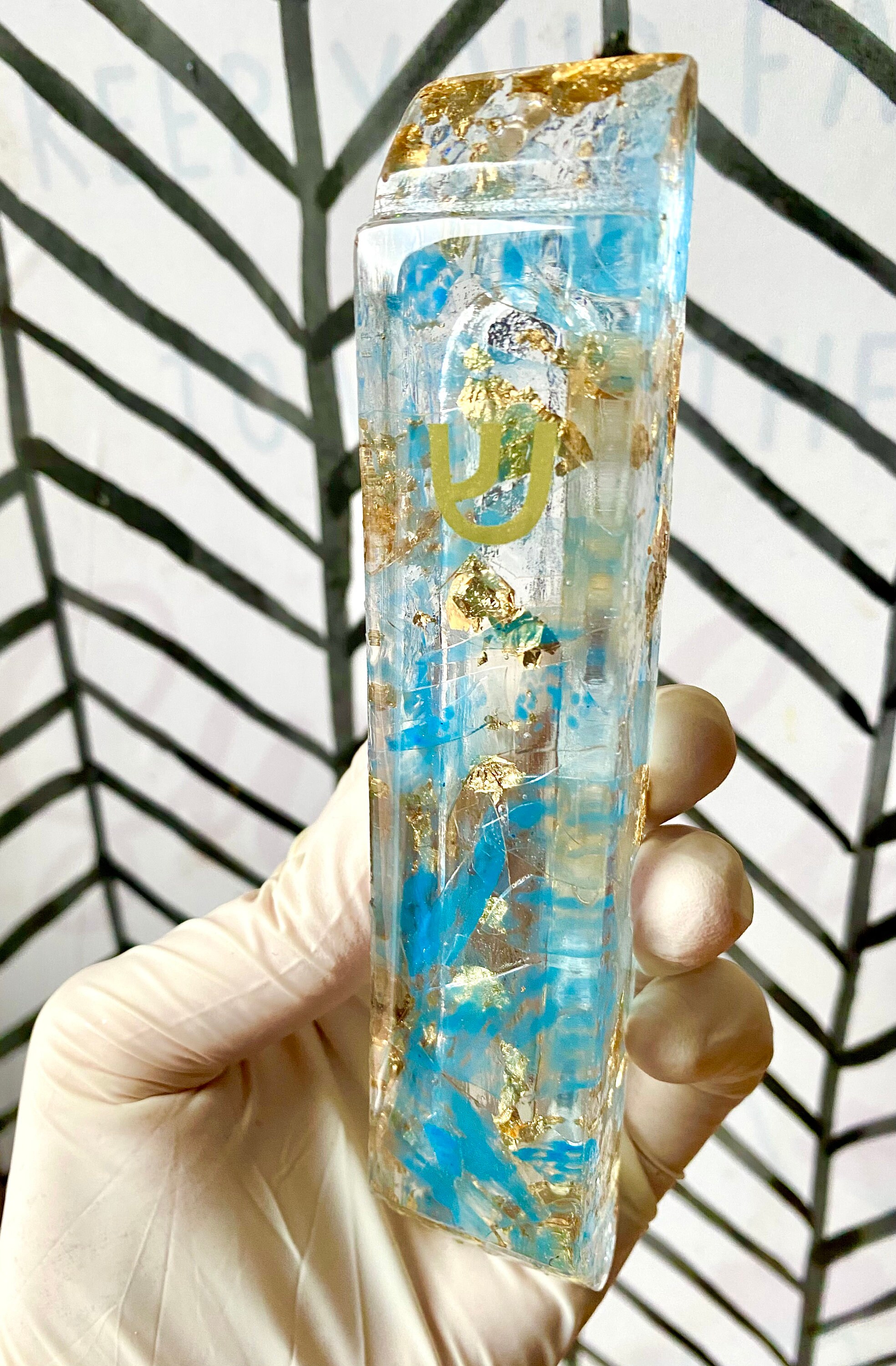 Jewish Wedding Glass Shard Art. HAMSA. Hand.made From YOUR Wedding ...
