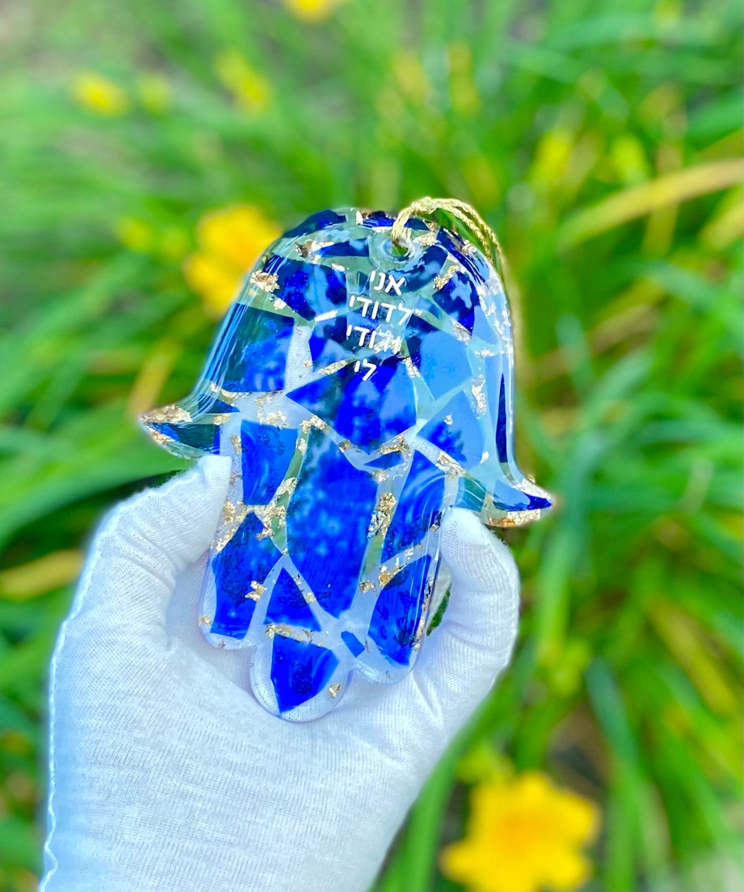 Jewish Wedding Glass Shard Art. HAMSA. Hand.made From YOUR Wedding ...