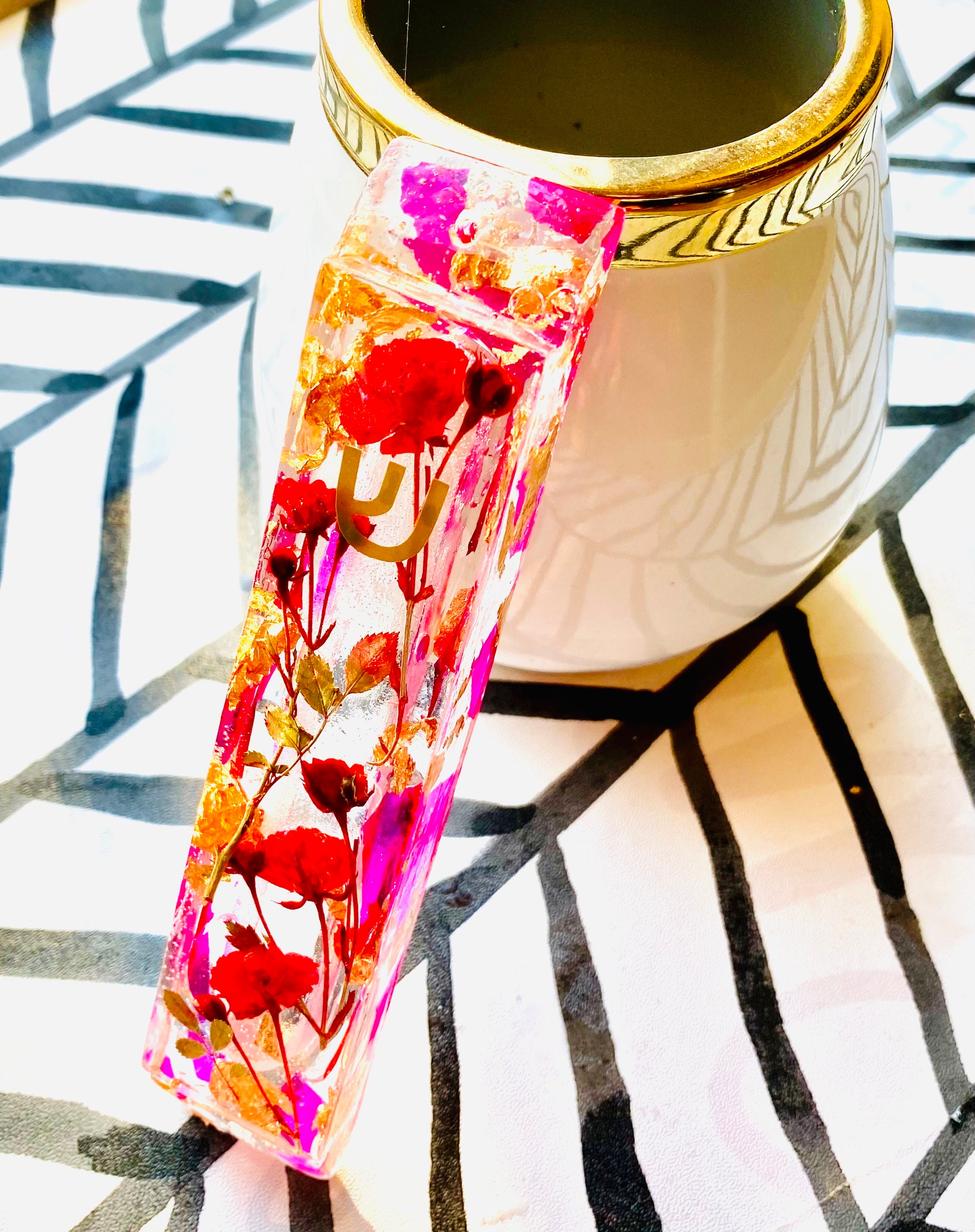 Jewish Wedding Chuppah Glass Shards and Dried Flower Mezuzah- Custom ...