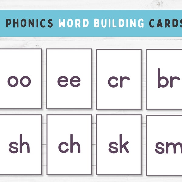 Phonics Flash Cards Printables - Etsy