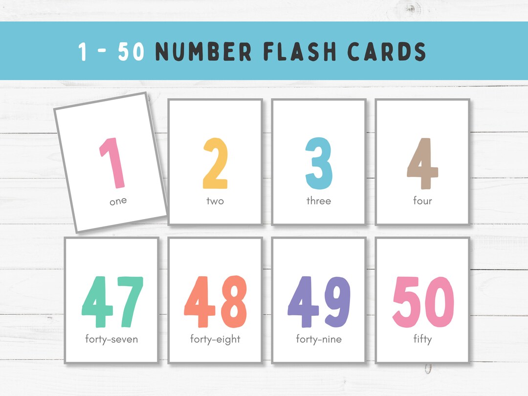 Numbers Flash Card, Digital Print, Flash Cards Kids, Preschool ...