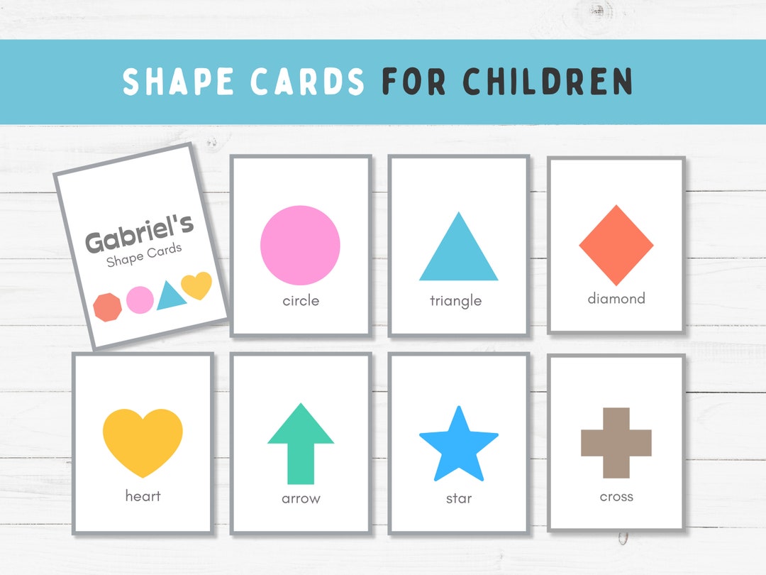 Shape Cards Flash Cards Basic Shapes Digital Print - Etsy