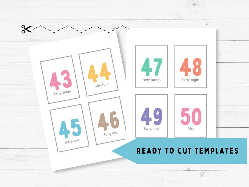 Numbers Flash Card, Digital Print, Flash Cards Kids, Preschool ...