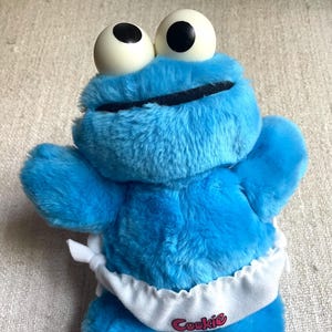 Vintage Baby Cookie Monster Stuffed Toy // Hasbro Softies Rattle Toy ...