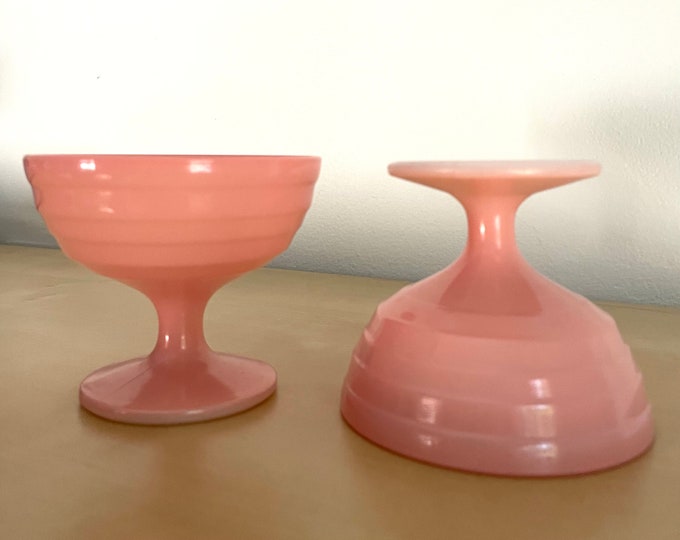 Vintage Pink Hazel Atlas Ice Cream Dishes // Moderntone Platonite ...