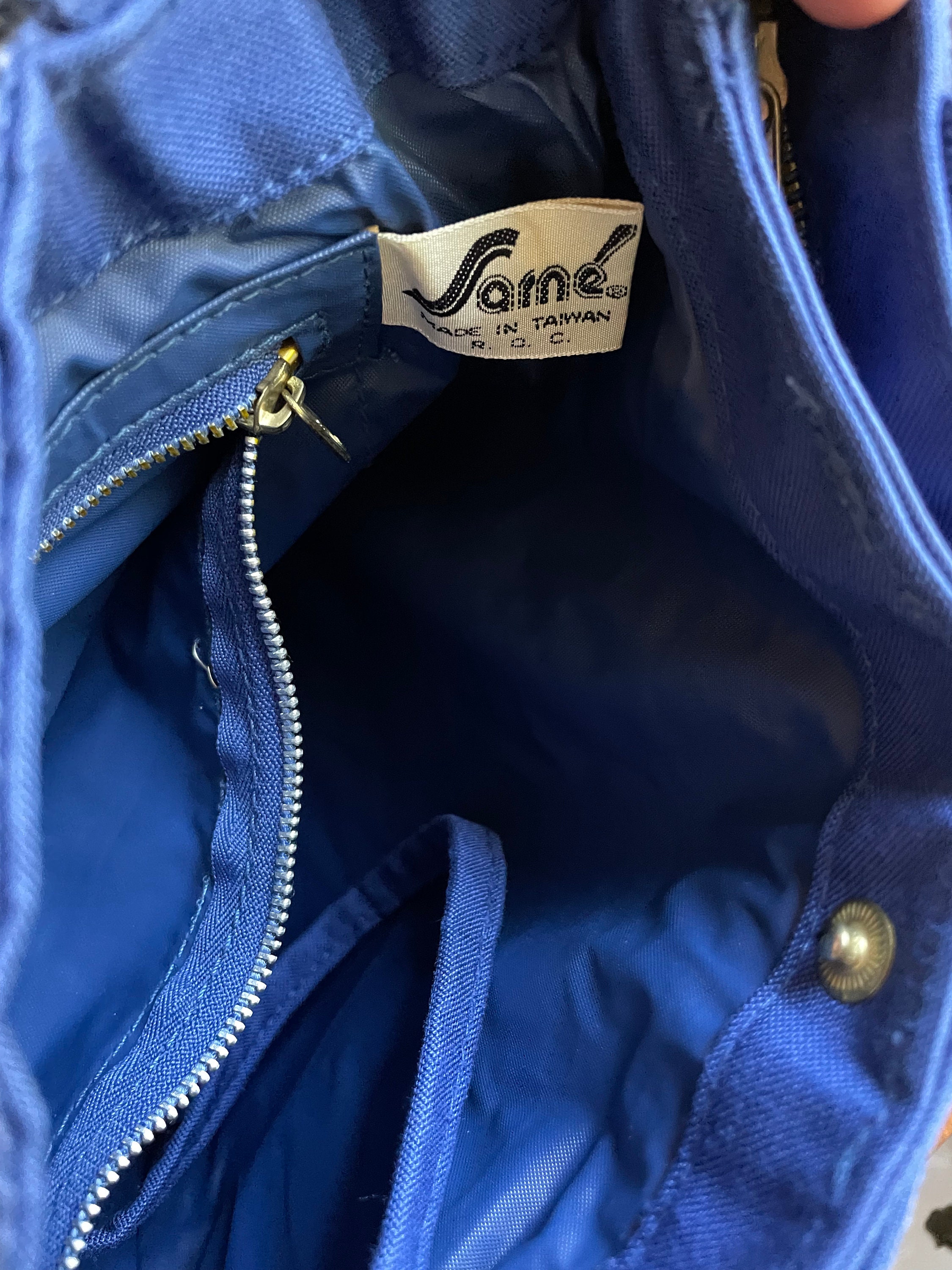 Vintage Sarne Kangaroo Purse // Blue Canvas Shoulder Bag - Etsy