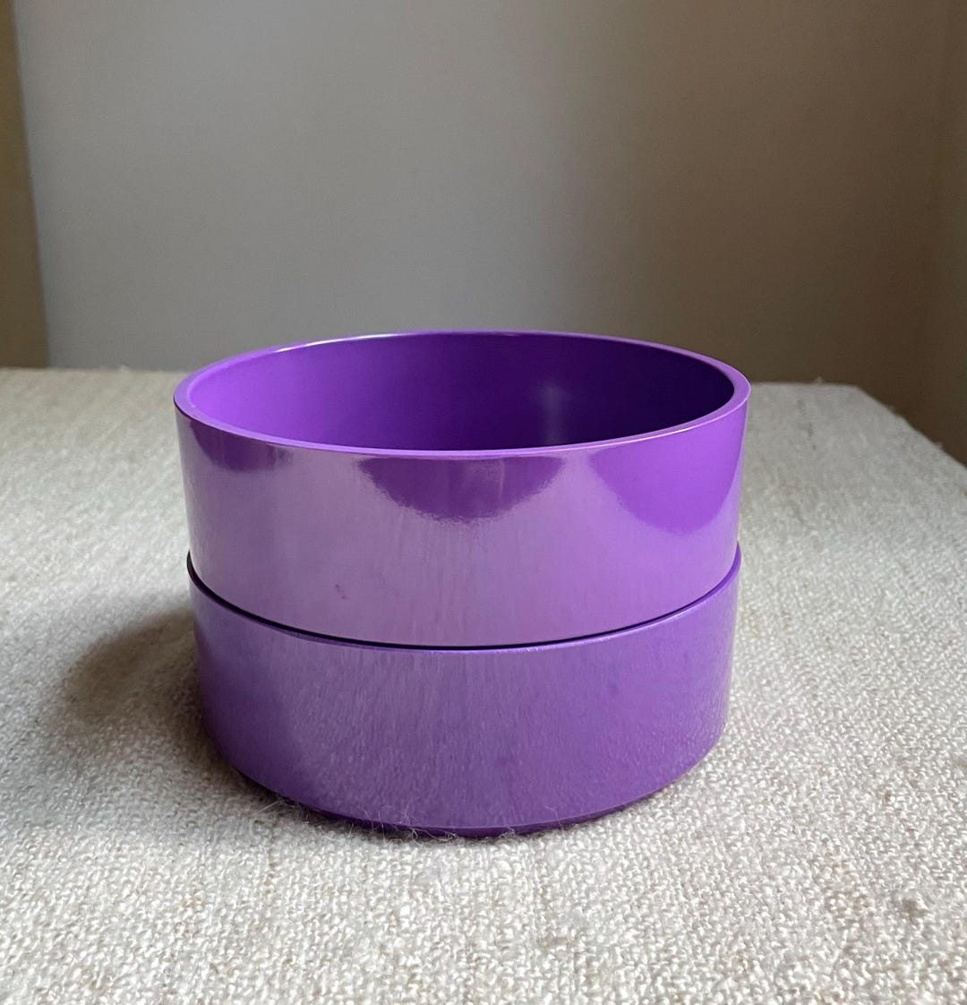 Vintage Oblique by PMC Purple Stacking Bowl Set - Etsy