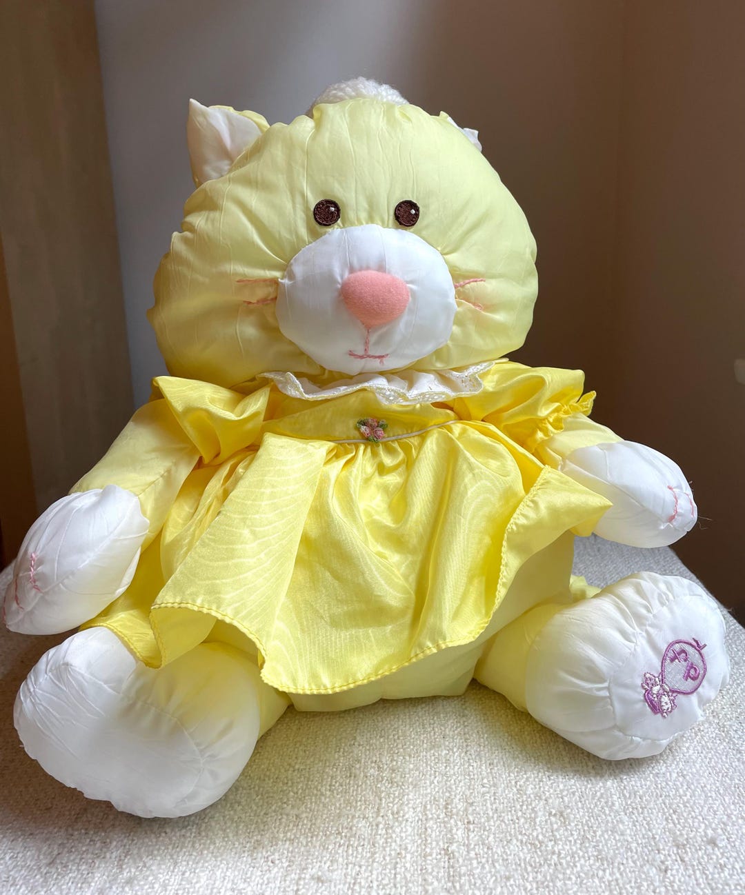 Vintage 1980s Yellow Cat Puffalump by Fisher Price - Etsy