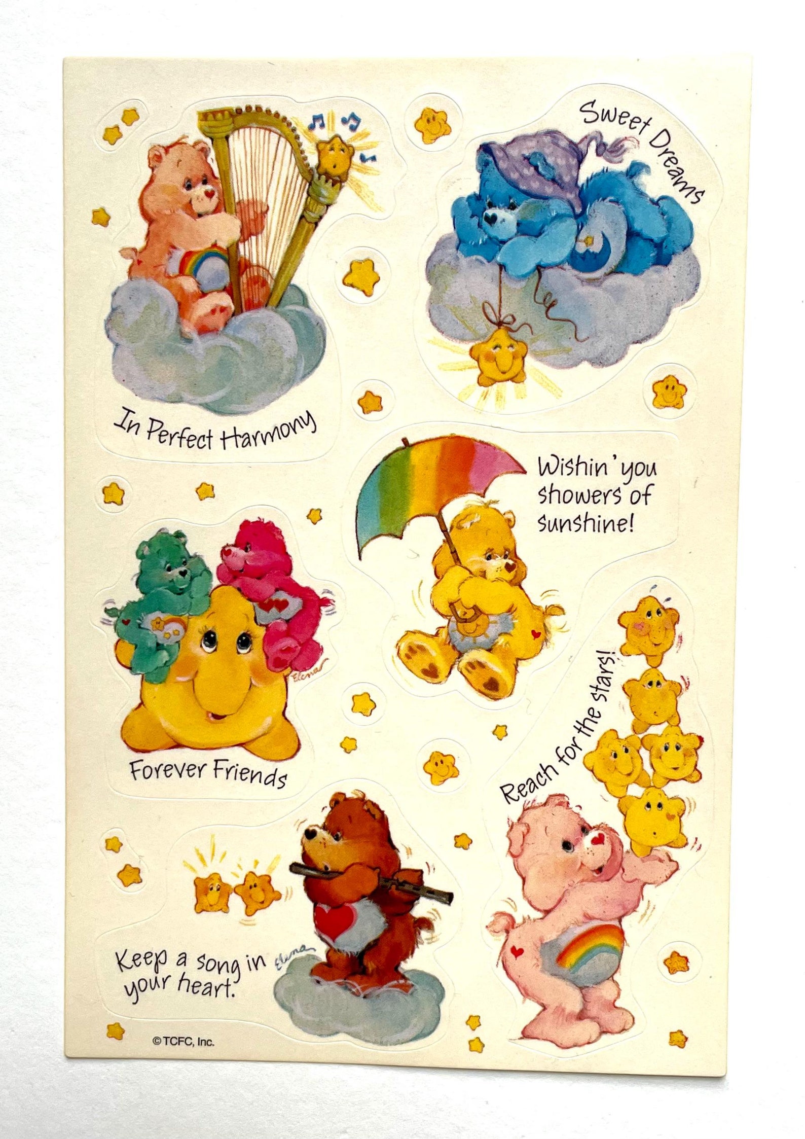 Vintage 1980s Care Bear Sticker Sheet - Etsy