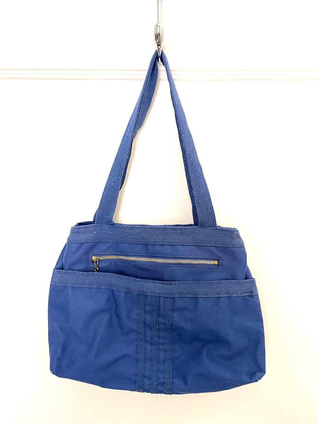 Vintage Sarne Kangaroo Purse // Blue Canvas Shoulder Bag - Etsy