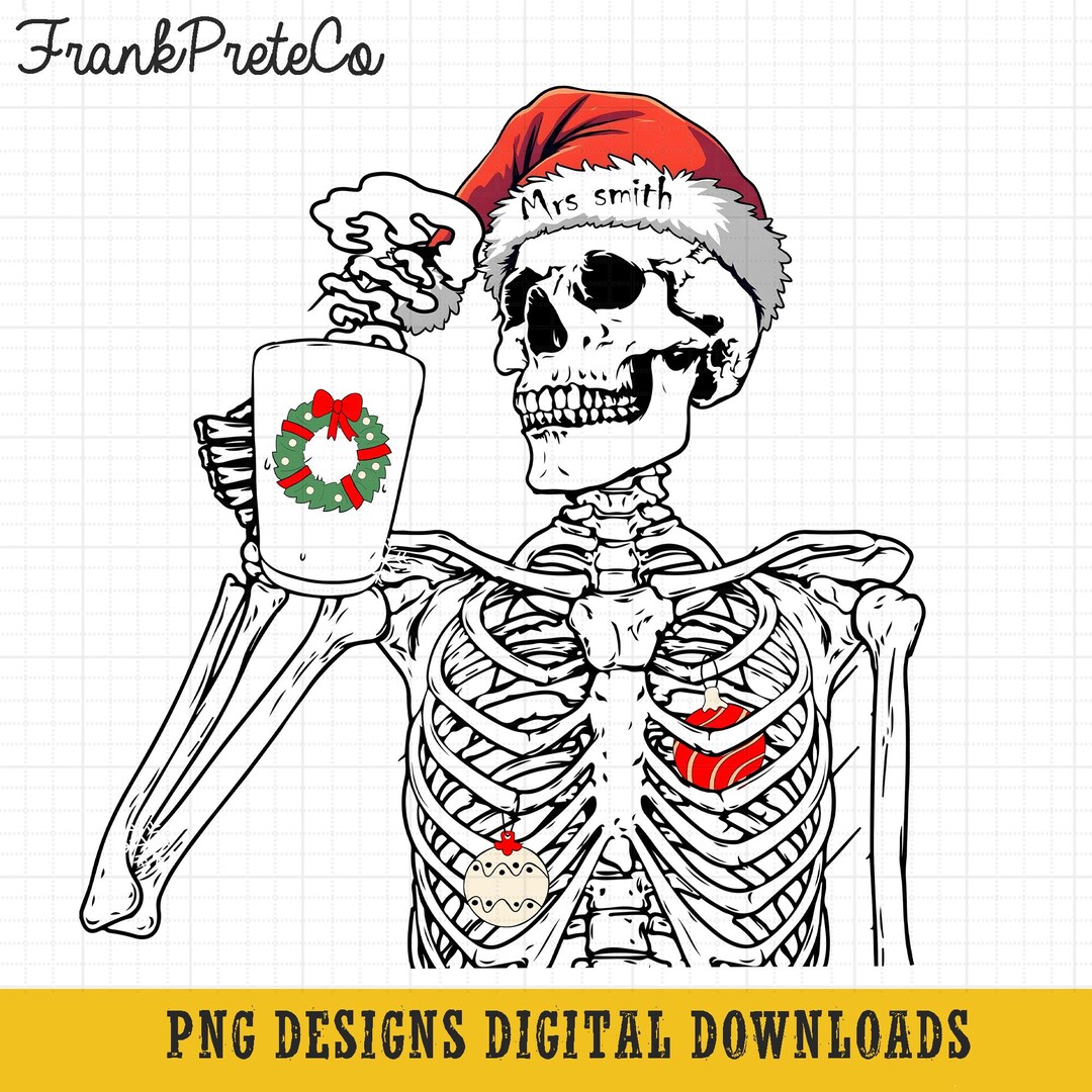 Christmas Skeleton Png, Christmas Custom Name, Skeleton Christmas ...