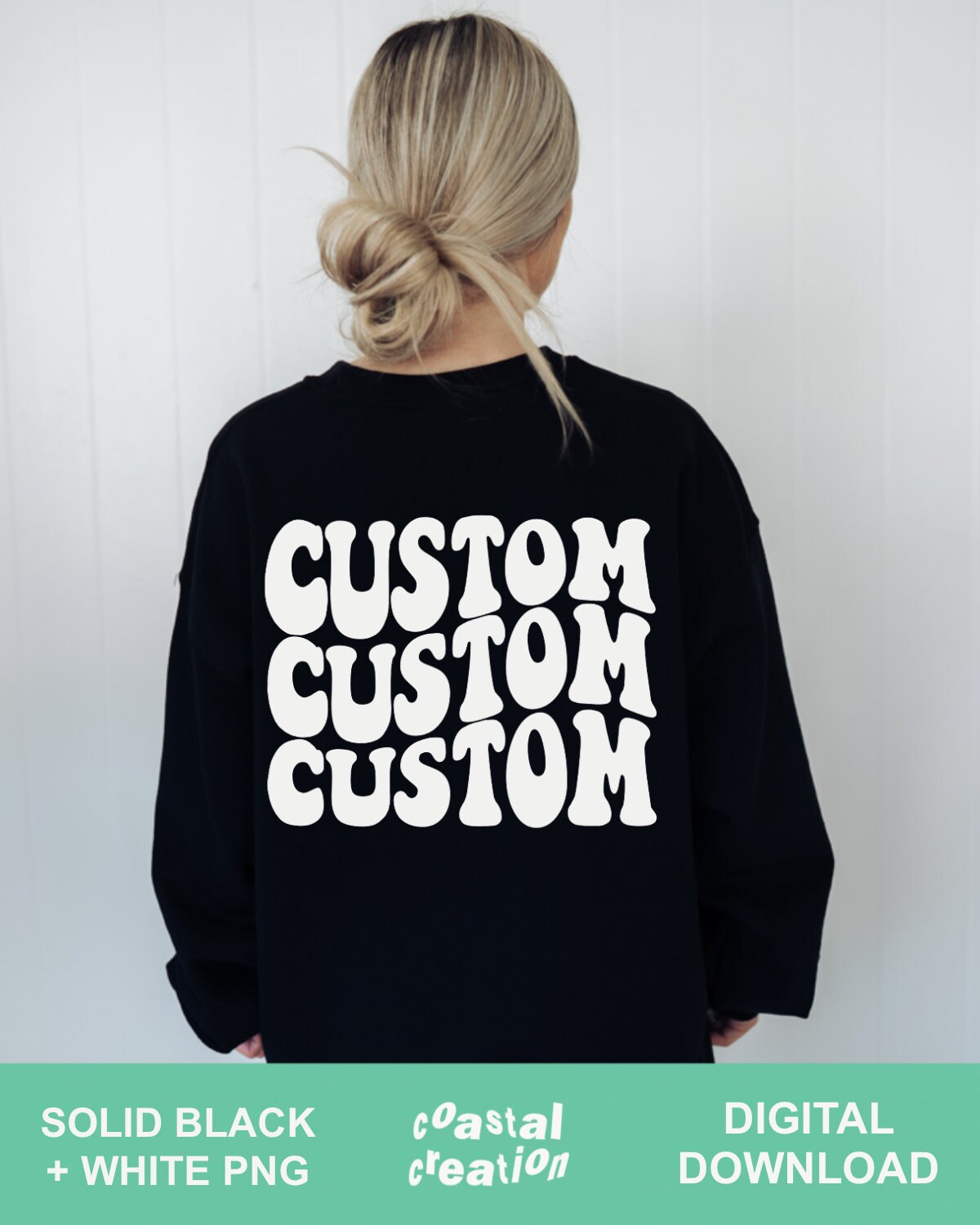 Custom Wavy Stacked PNG Design, Retro Solid Font PNG, Custom Shirt ...