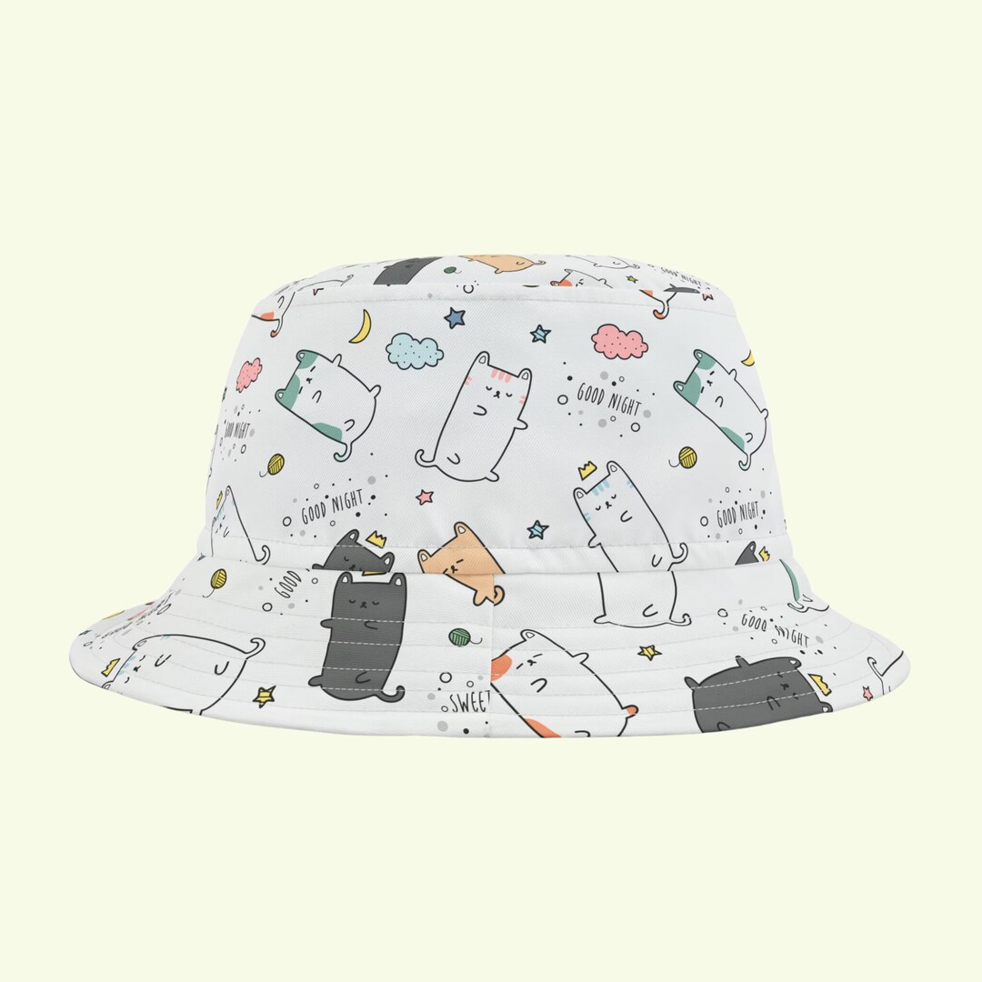 50% off Cat Bucket Hat Kitten Bucket Hat Cat Hat Cat Lovers Gift - Etsy