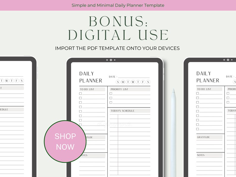 Neutral Daily Planner Template, Printable Aesthetic Minimal Planner ...