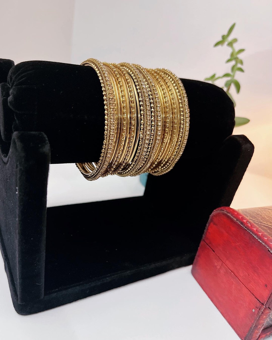 Golden Kangan / Bangles Set - Indian Jewelry | South Asian Jewelry ...
