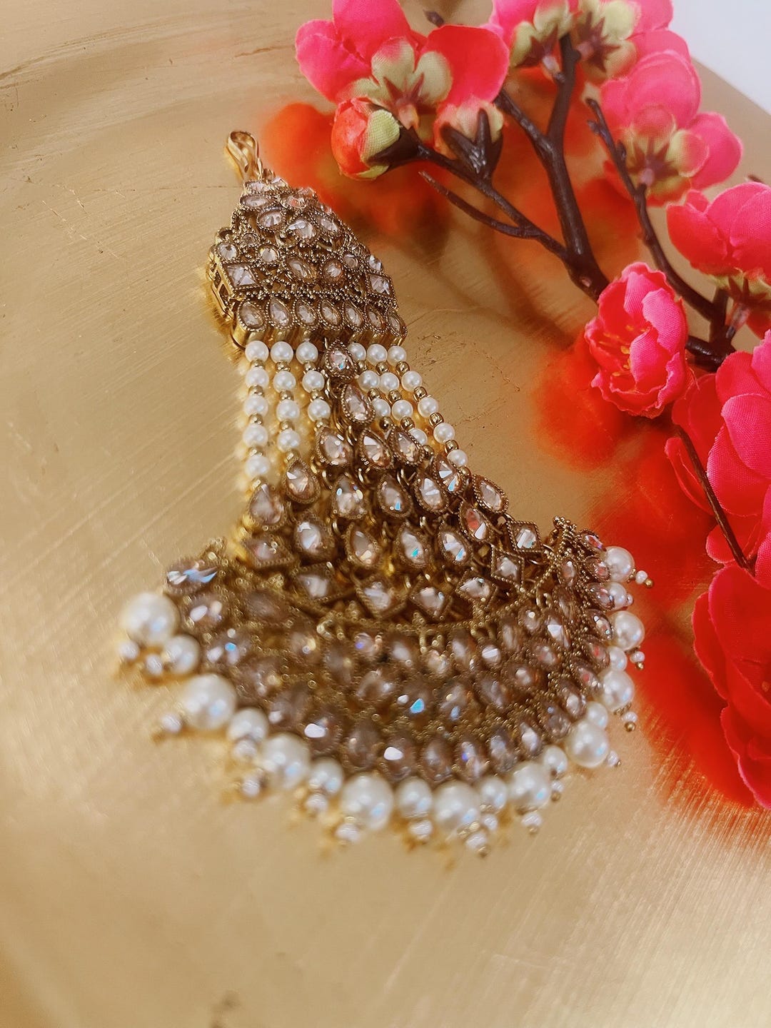 Bridal Paasa: Moon Jhoomer, Antique Gold Indian Jewelry - Etsy
