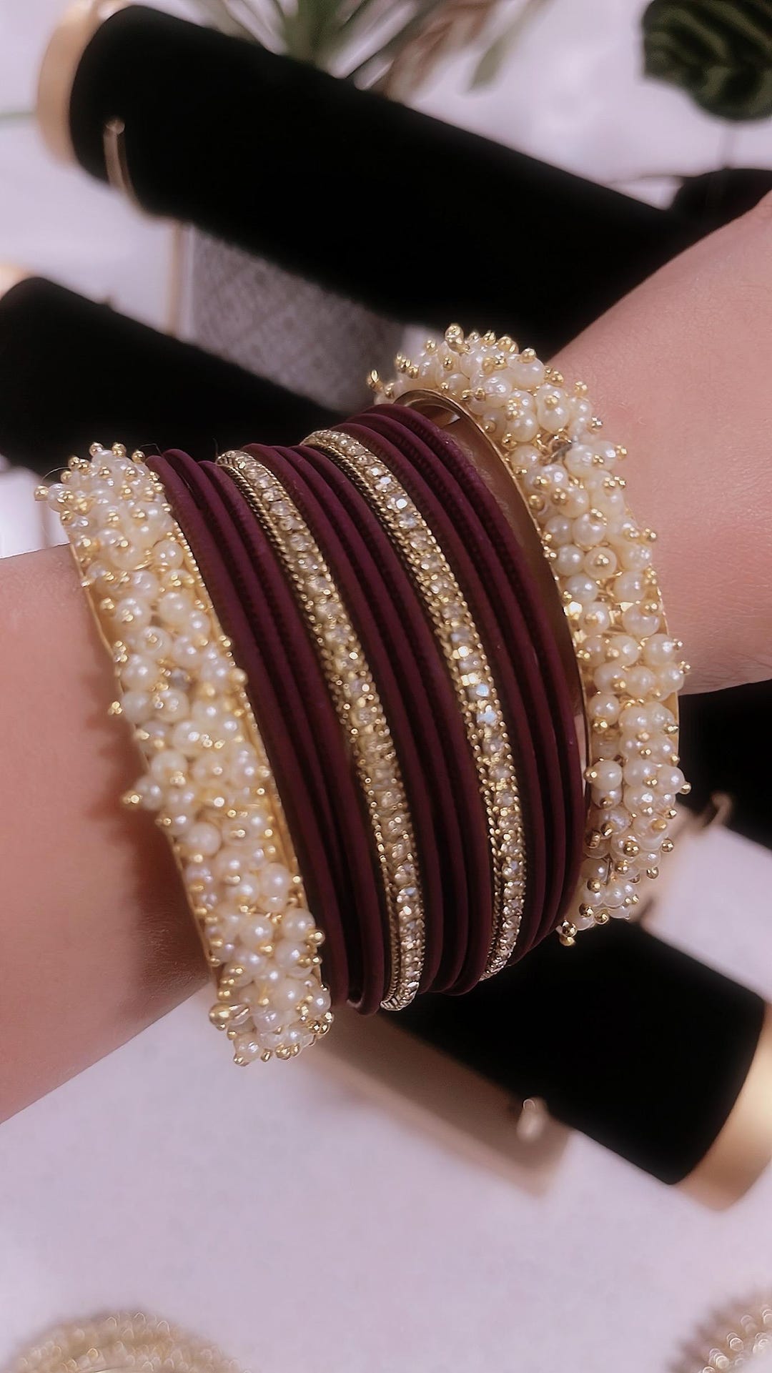 Burgundy Bangles Set Burgundy Indian Bangles Indian Jewelry Indian ...