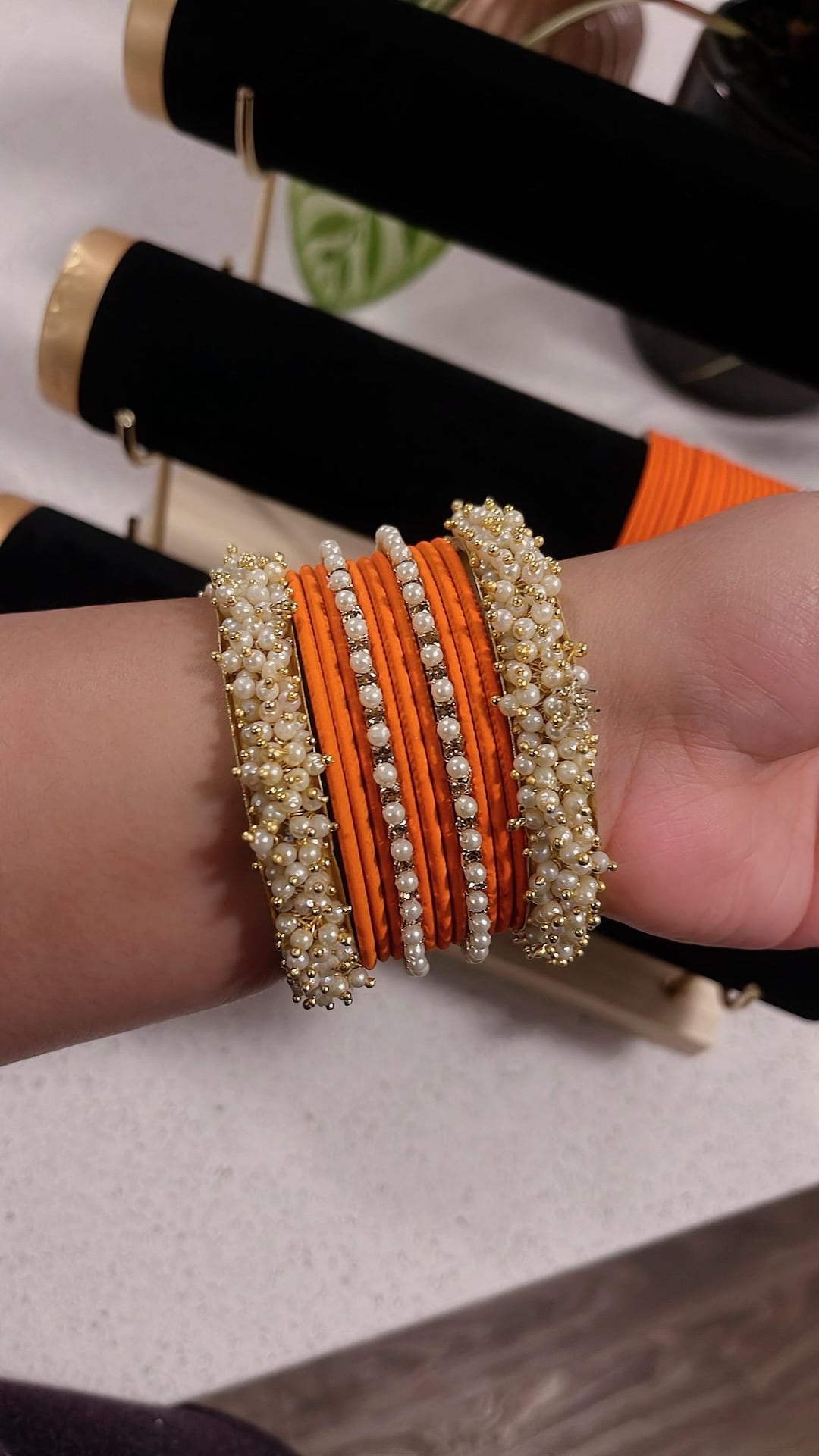 Orange Bangles Set Orange Indian Bangles Indian Jewelry Indian ...