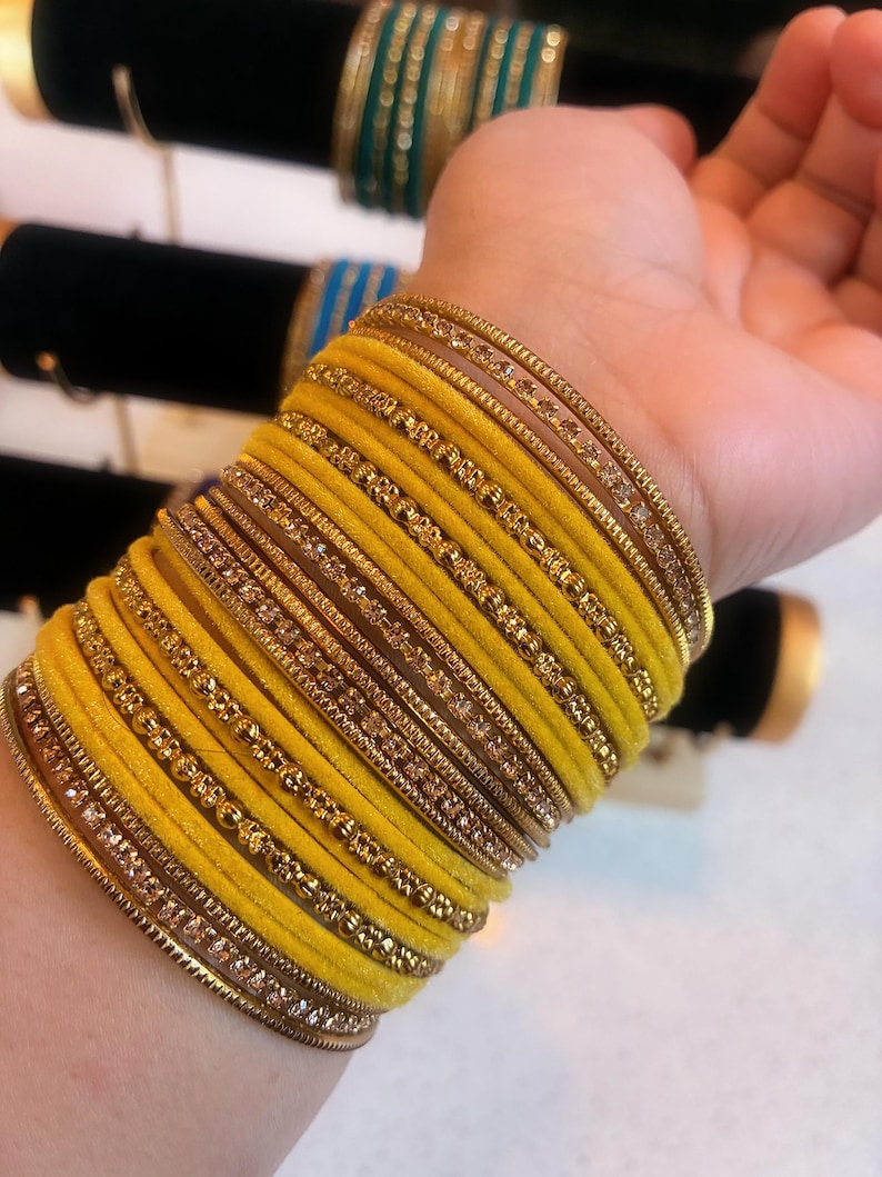 Yellow Matte Bangle Set: Indian Choorhiyaan Jewelry - Etsy Canada