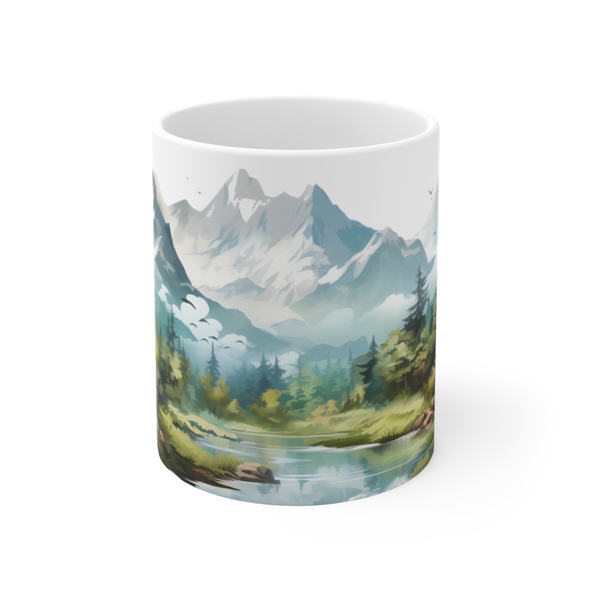 Chic Line Art Landscape Mug | Stylish Minimalism for Your Brew - Etsy